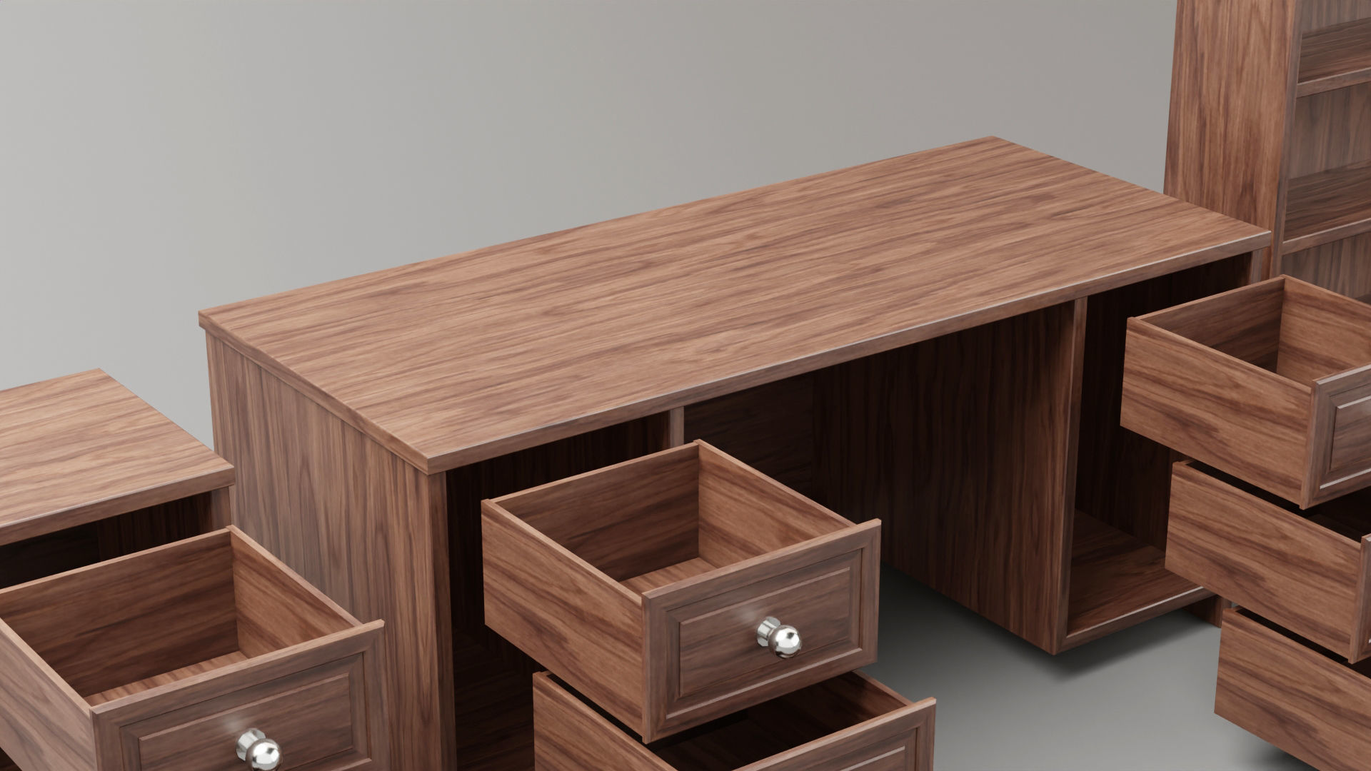3D model Simple Desk Set - Low Poly PBR VR / AR / low-poly | CGTrader