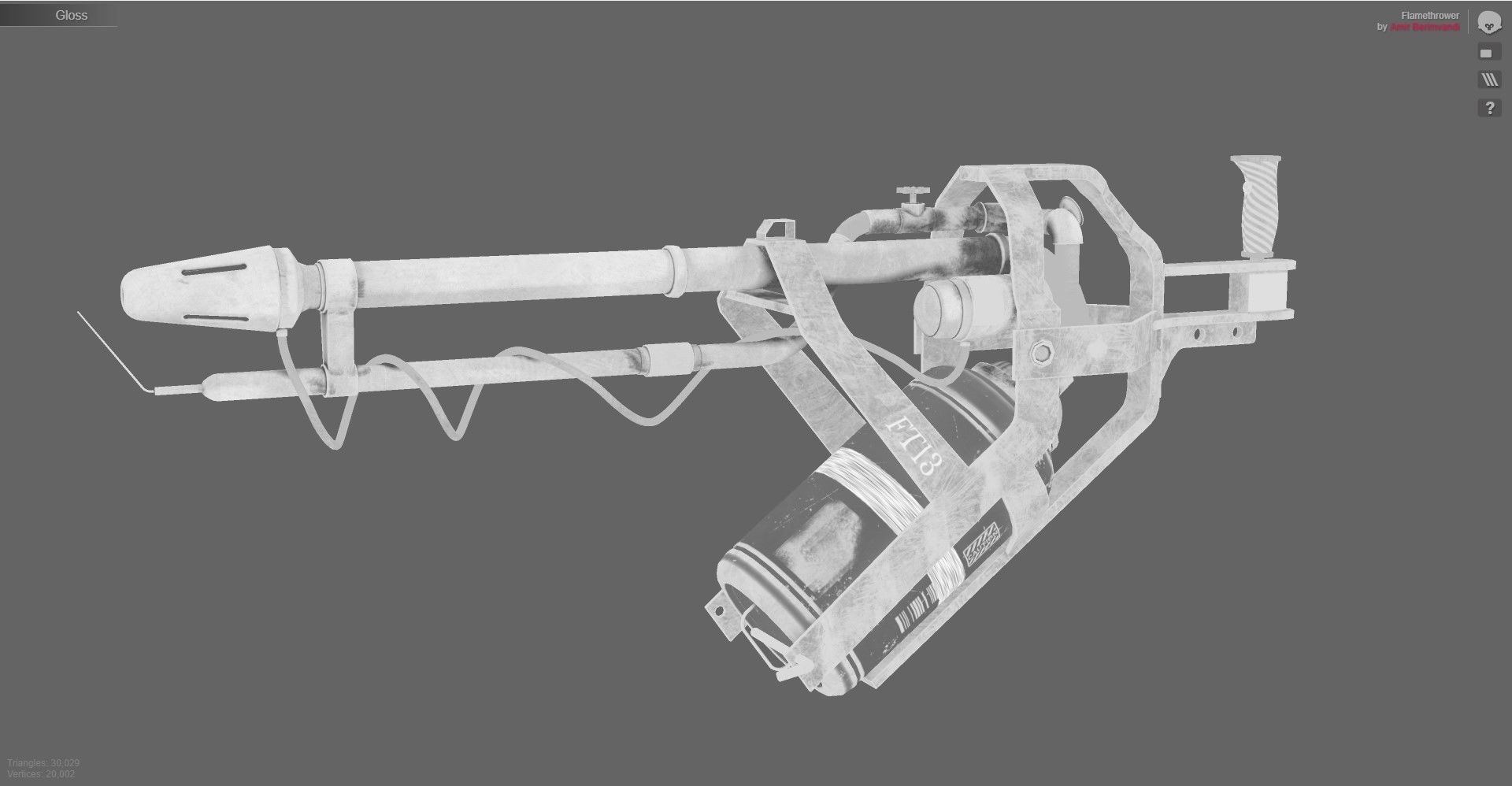 3D model Flamethrower VR / AR / low-poly | CGTrader