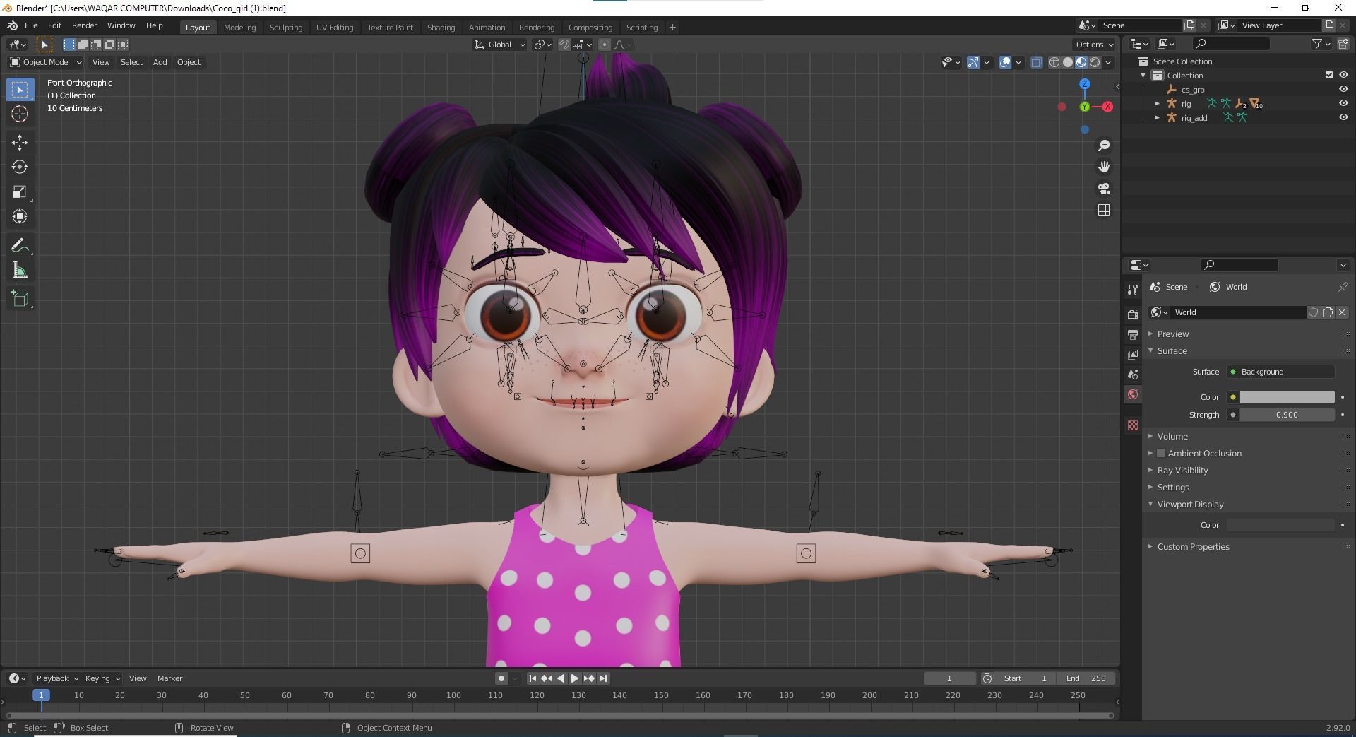 COCOMELON Cartoon Girl YoYo Character 3D MODEL 3D model rigged | CGTrader