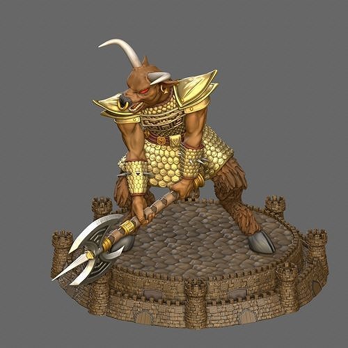 Heroes 3 Minotaur King of Dungeon 3D model 3D printable | CGTrader