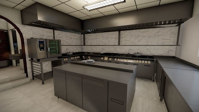 Commercial Restaurant Kitchen Project 3D model | CGTrader