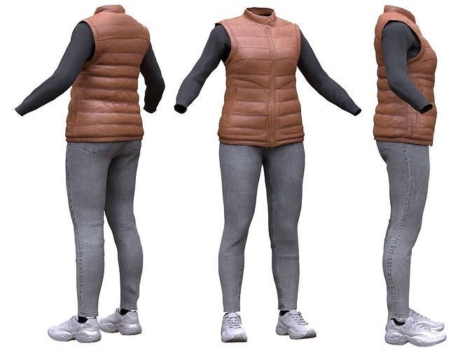 3D model Female Autumn Outfit 1 VR / AR / low-poly | CGTrader