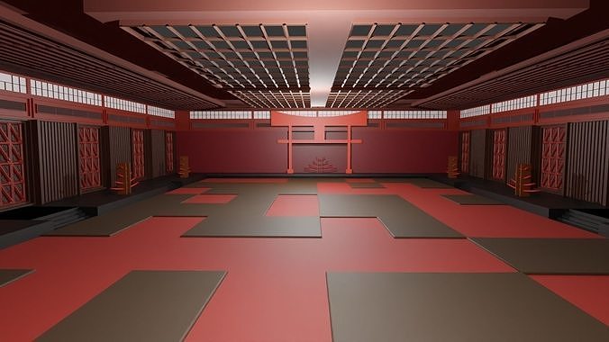 3D model Dojo Fighting Hall VR / AR / low-poly | CGTrader