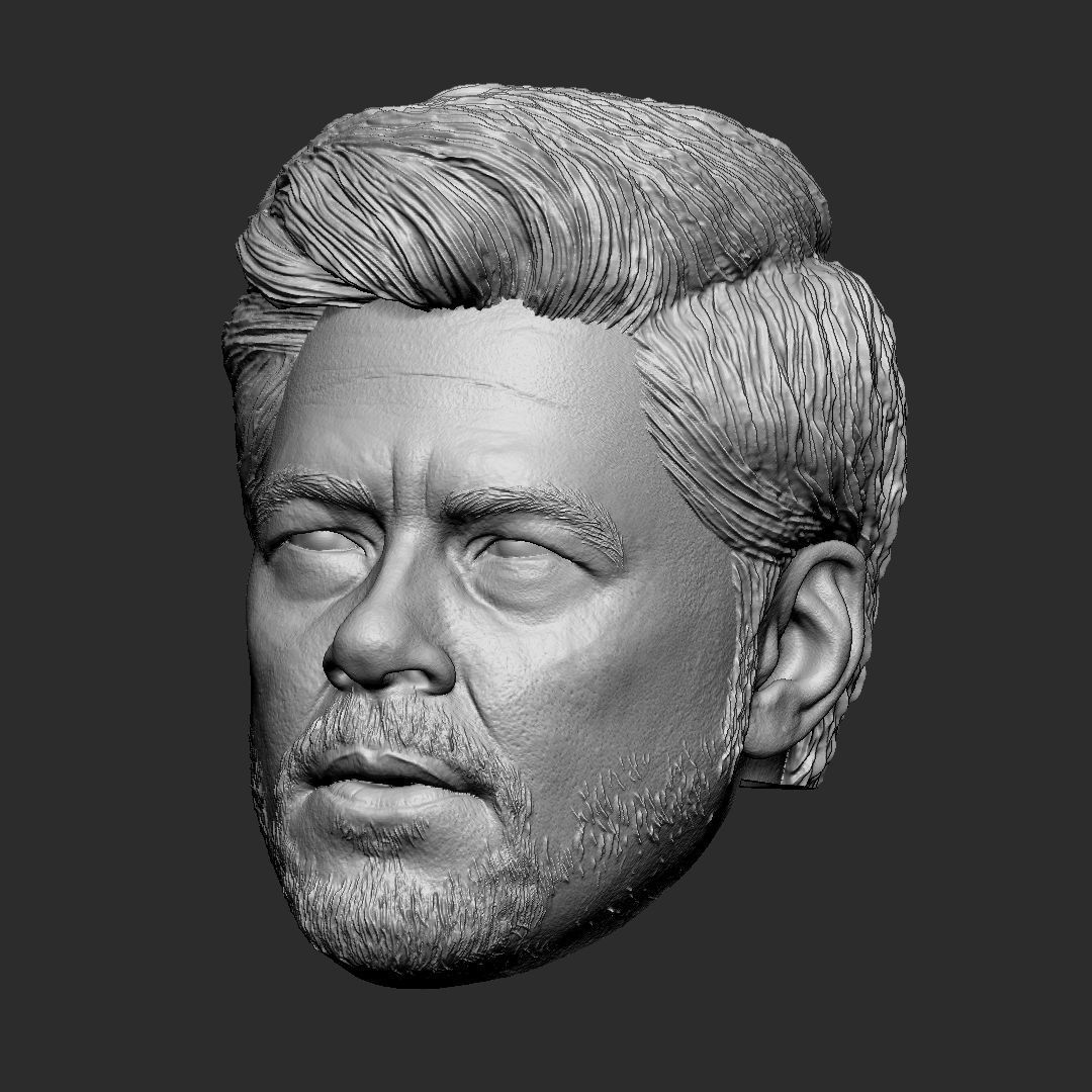 Alejandro Gillick - Sicario - Benicio Del Toro head 3D model 3D ...
