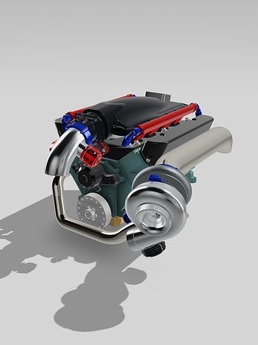 Holden 355 Single Turbo Engine set with Billet items 3D model 3D ...
