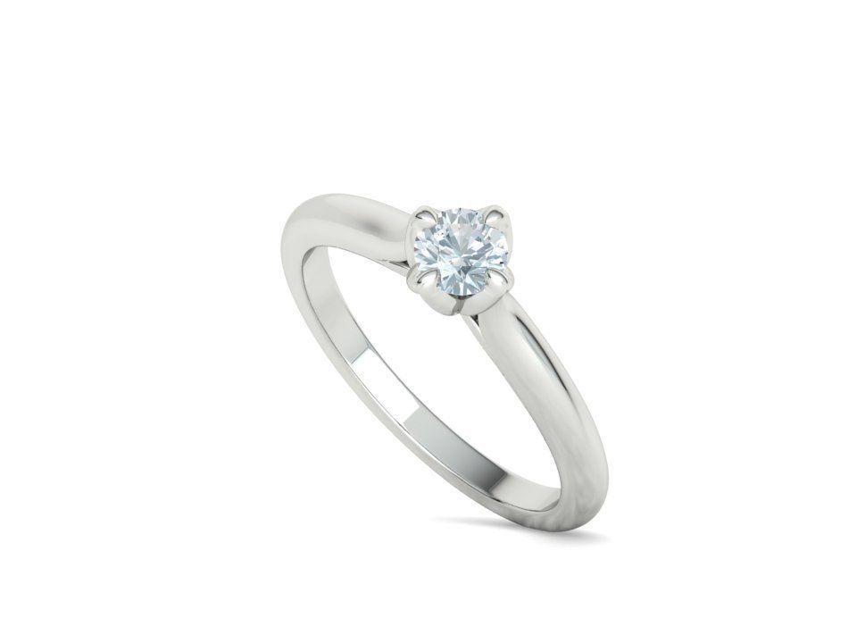 30 pointer Solitaire Promise Ring 4prong design Engagement Ring 3D ...