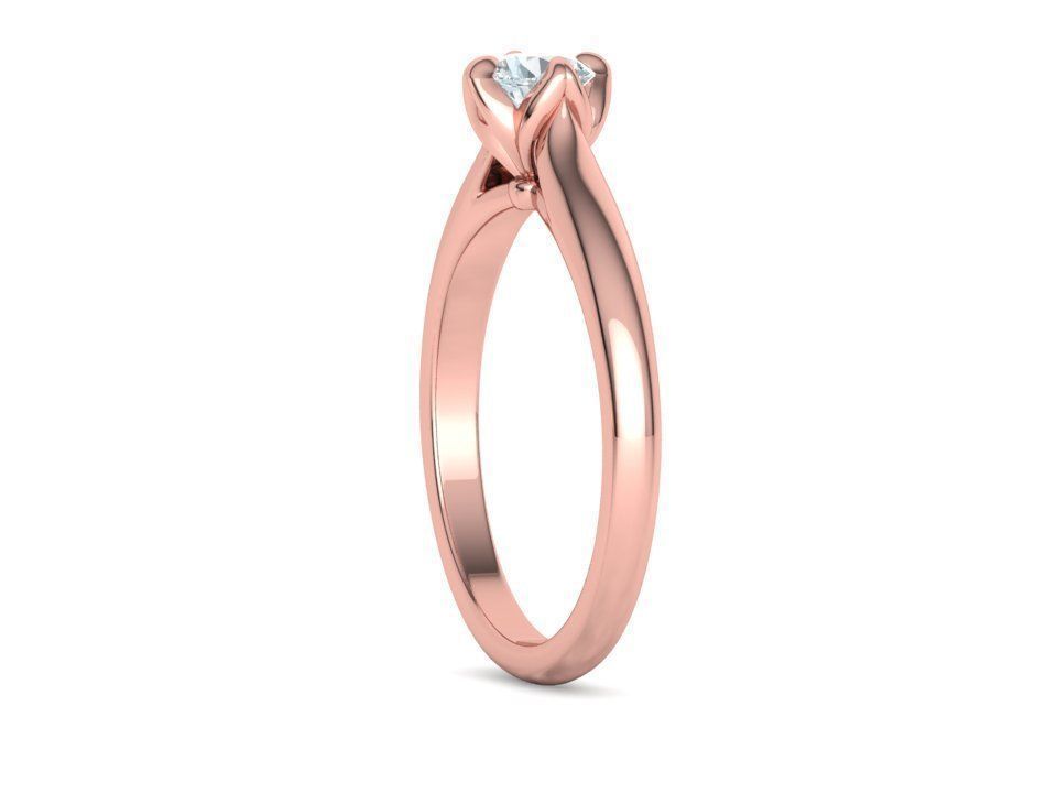 30 pointer Solitaire Promise Ring 4prong design Engagement Ring 3D ...