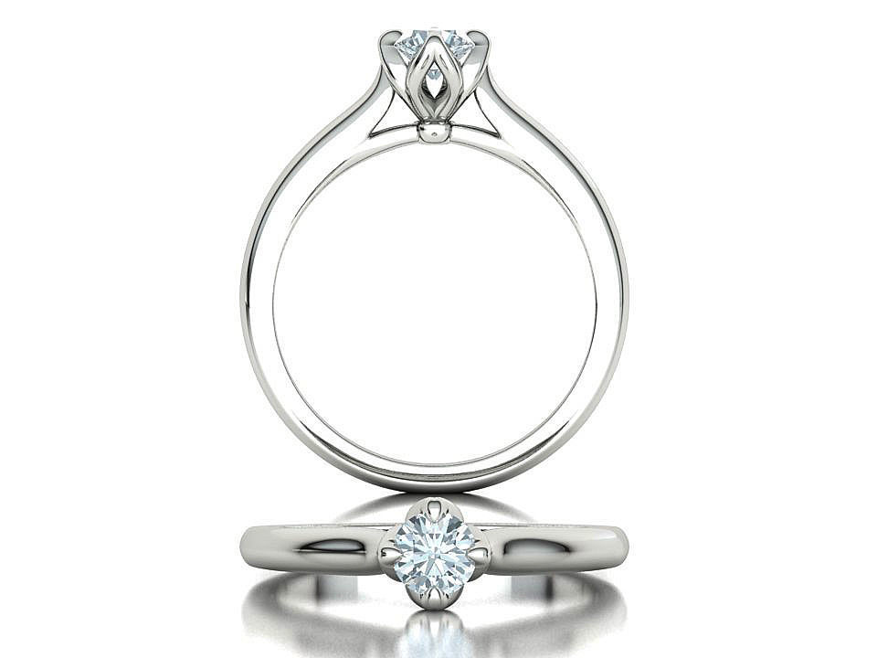 30 pointer Solitaire Promise Ring 4prong design Engagement Ring 3D ...
