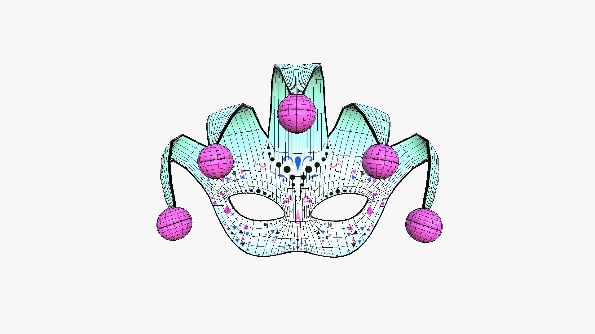 3D model Carnival Mask H13 Cartoon - Costume Character Design VR / AR ...
