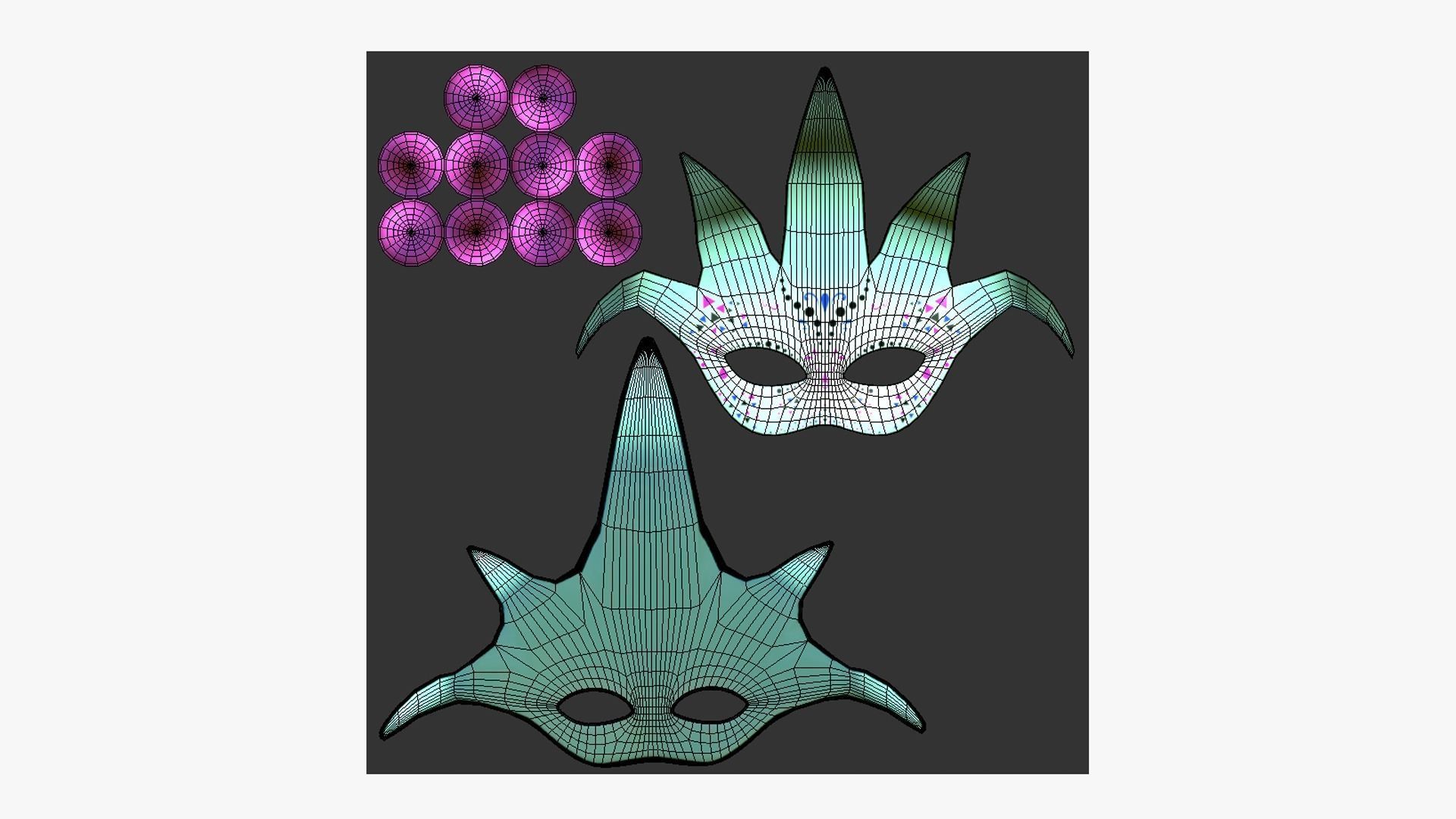 3D model Carnival Mask H13 Cartoon - Costume Character Design VR / AR ...