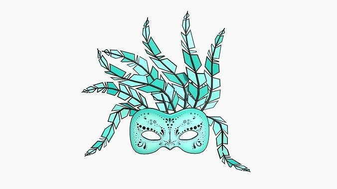 3D model Carnival Mask J13 Cartoon - Costume Character Design VR / AR ...