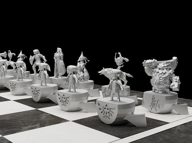 Legend Of Zelda Chess Set - 6 Different Zelda Chess Figure 3D model 3D ...