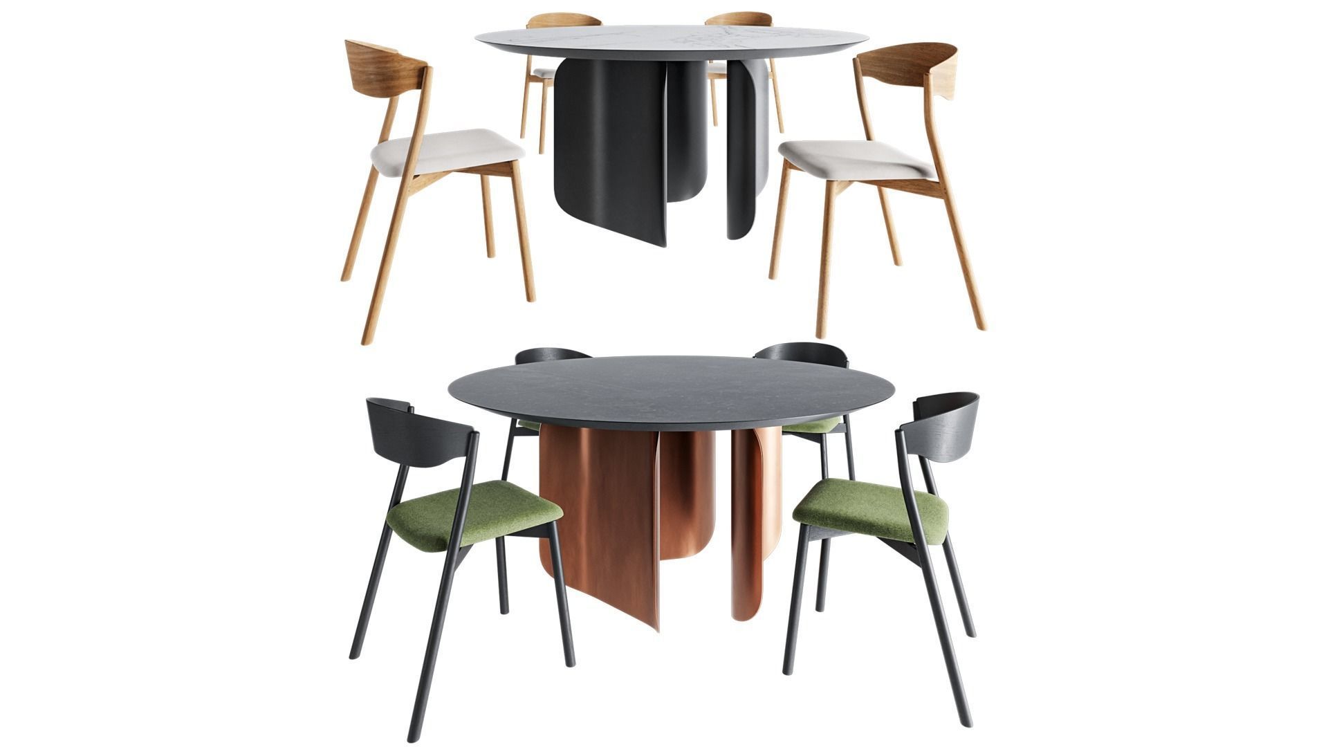 Miniforms Barry table and Tube dining chair 3D model | CGTrader