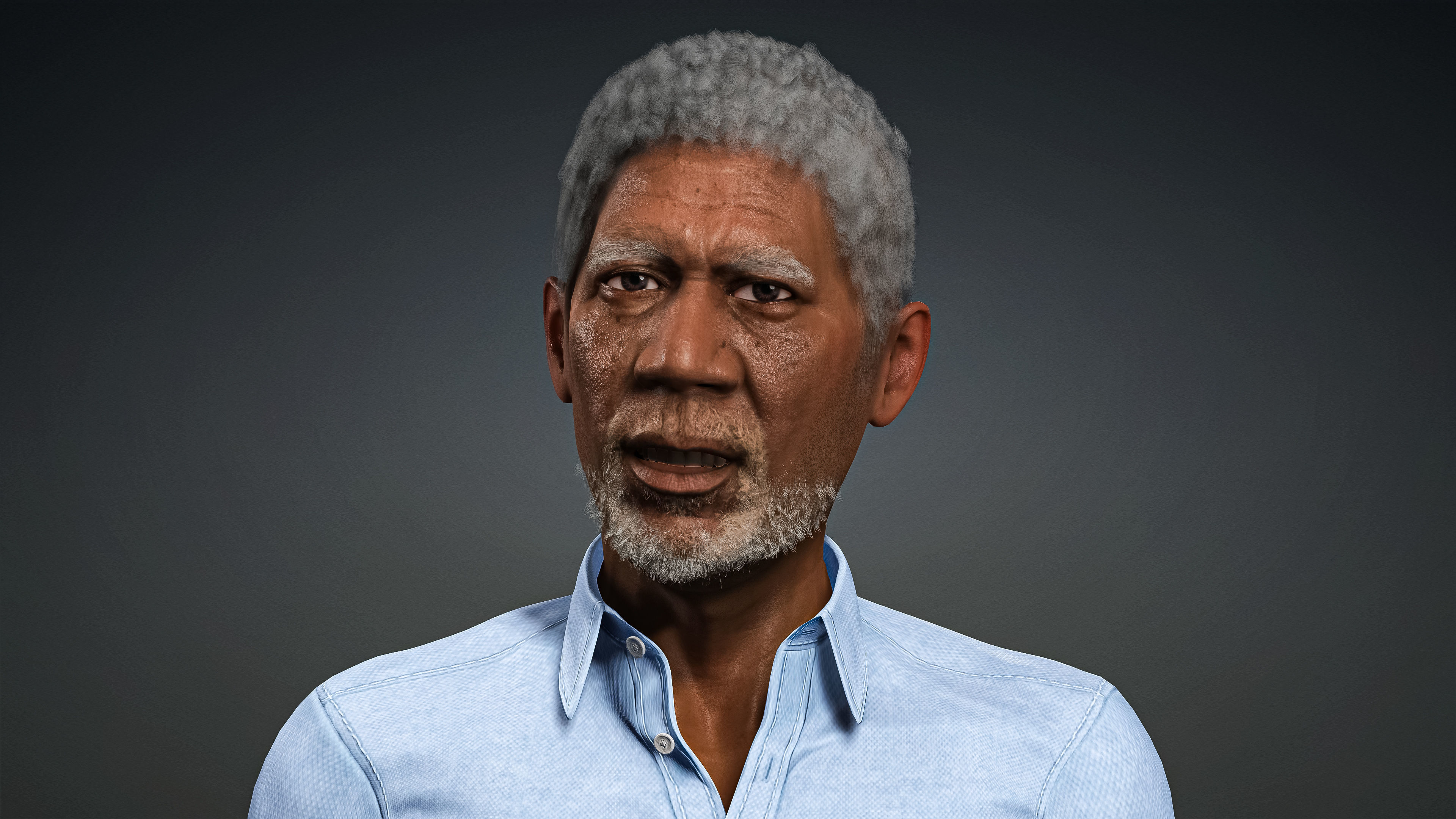 3D model High Quality Morgan Freeman Fully Rigged Character VR / AR ...