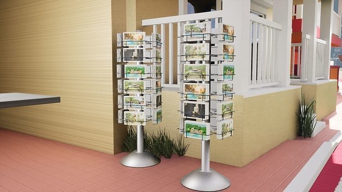 3D model Postcard stand VR / AR / low-poly | CGTrader