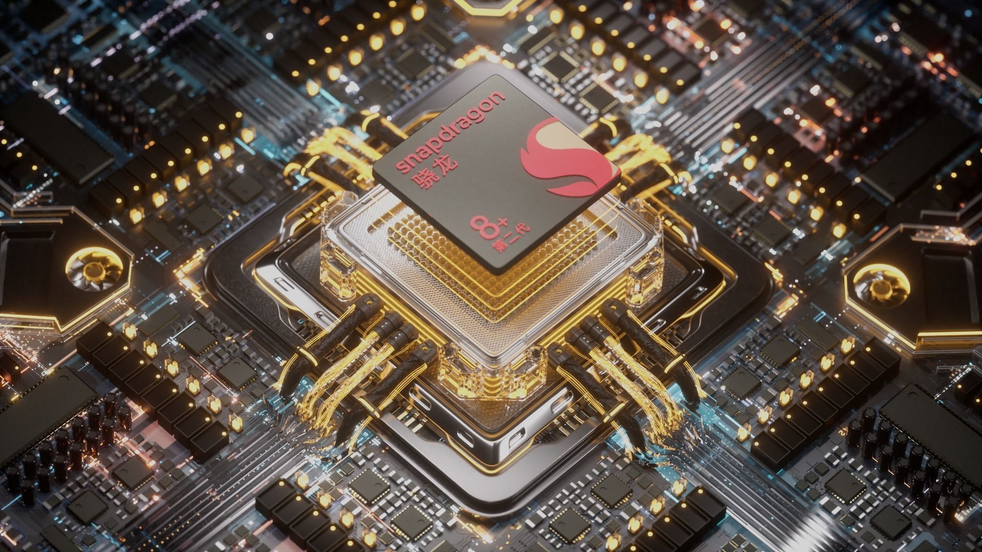 C4D Octane CPU chip core capacitance Scifi Circuit board GPU 3D model ...