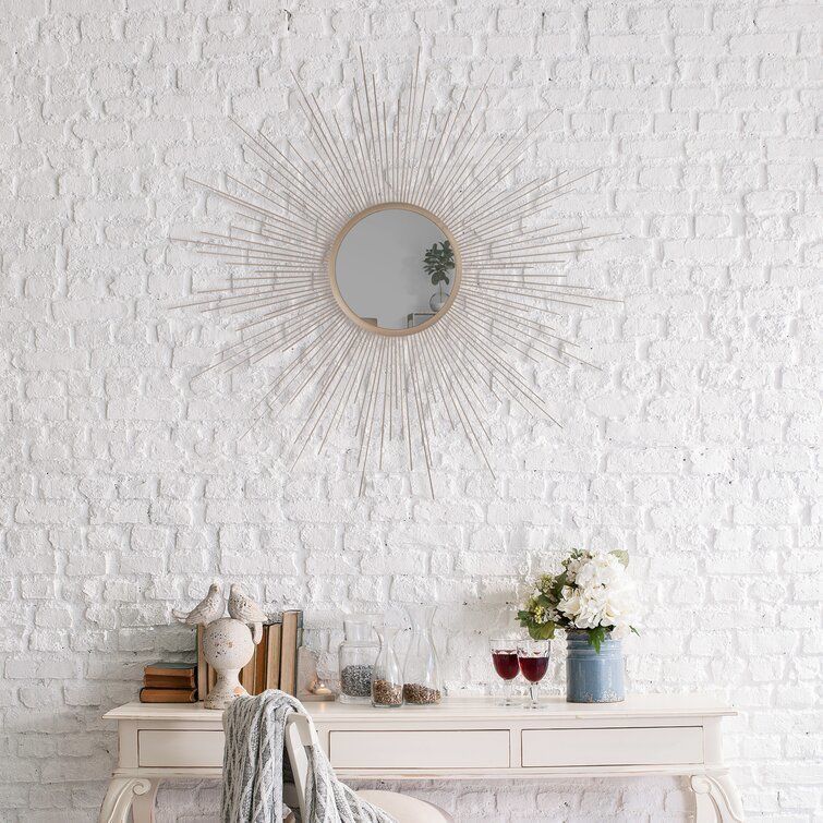 Lathan Round Spoke Sunray Starburst Wall Mount Accent Mirror 3D model ...