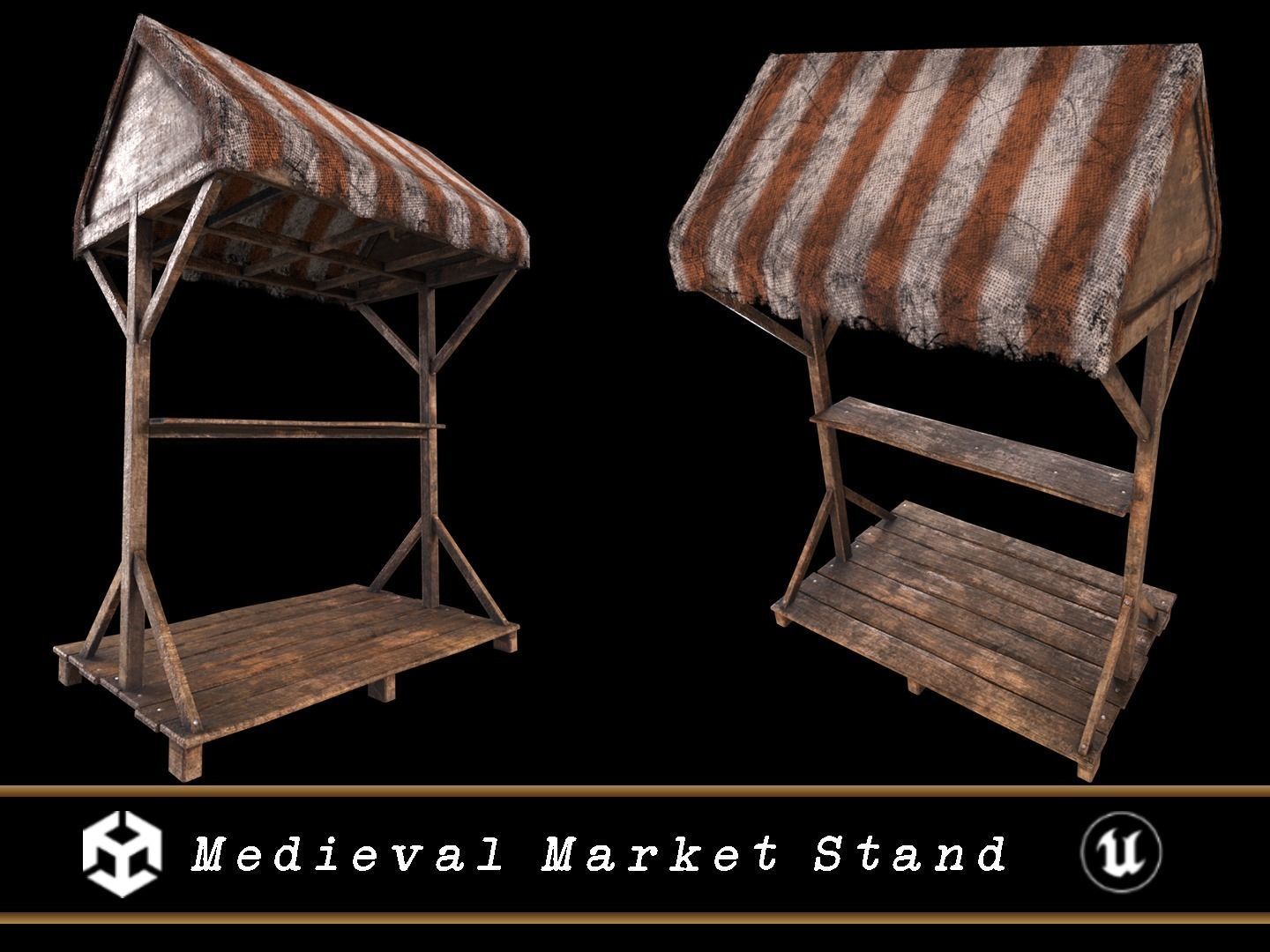 3D model Medieval Market Stand VR / AR / low-poly | CGTrader