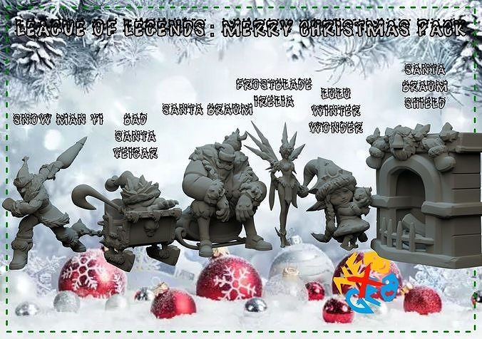 LEAGUE OF LEGENDS - MERRY CHRISTMAS PACK 3D model 3D printable | CGTrader