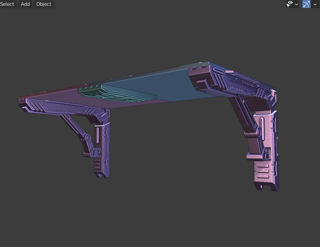 WALL RACK - SHELF - STORAGE WITH FUTURISTIC THEME 3D model 3D printable ...