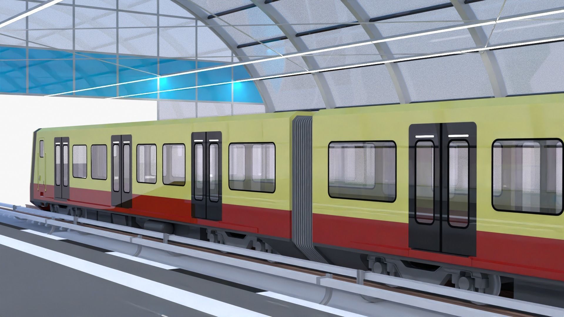 Berlin S-bahn station 3D model | CGTrader