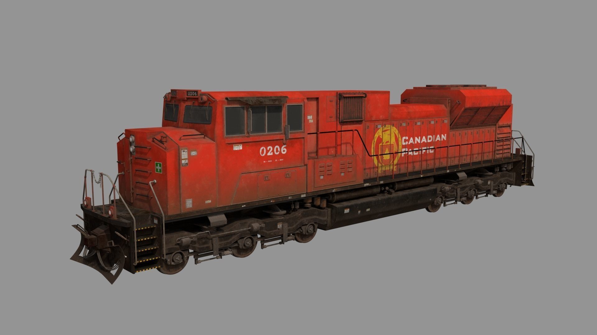 3D model 2023 Red Diesel Locomotive Low-poly 3D model VR / AR / low ...