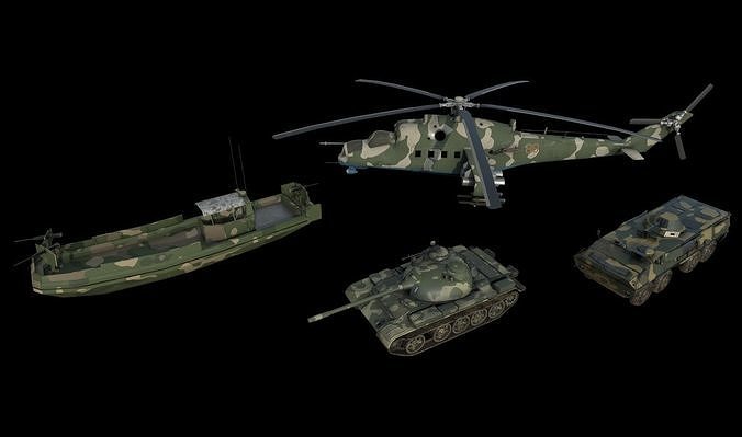 3D model Military Vehicle Pack 02 VR / AR / low-poly | CGTrader