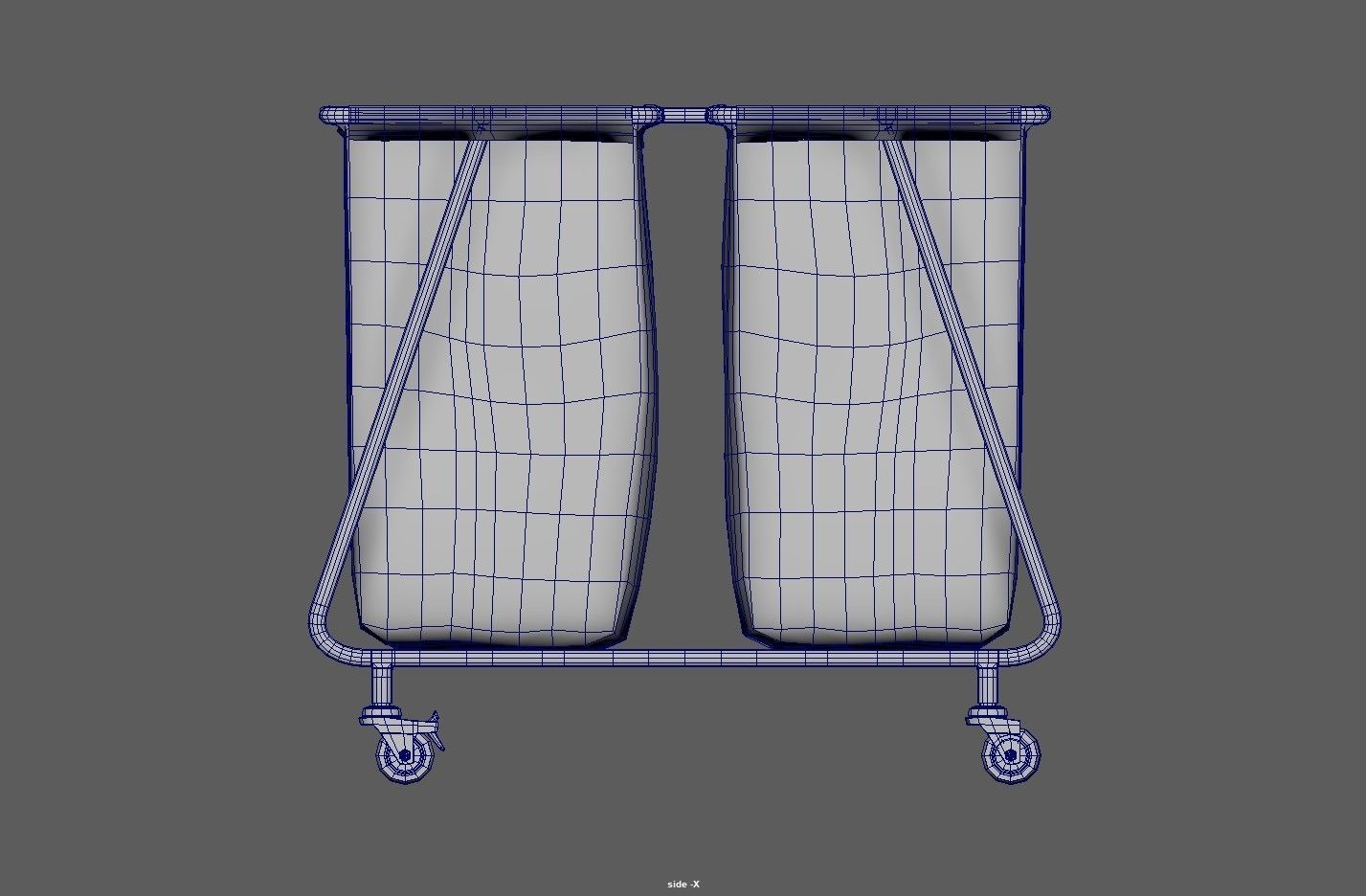 3D model Stainless steel hotel medical hospital waste trolley VR / AR ...