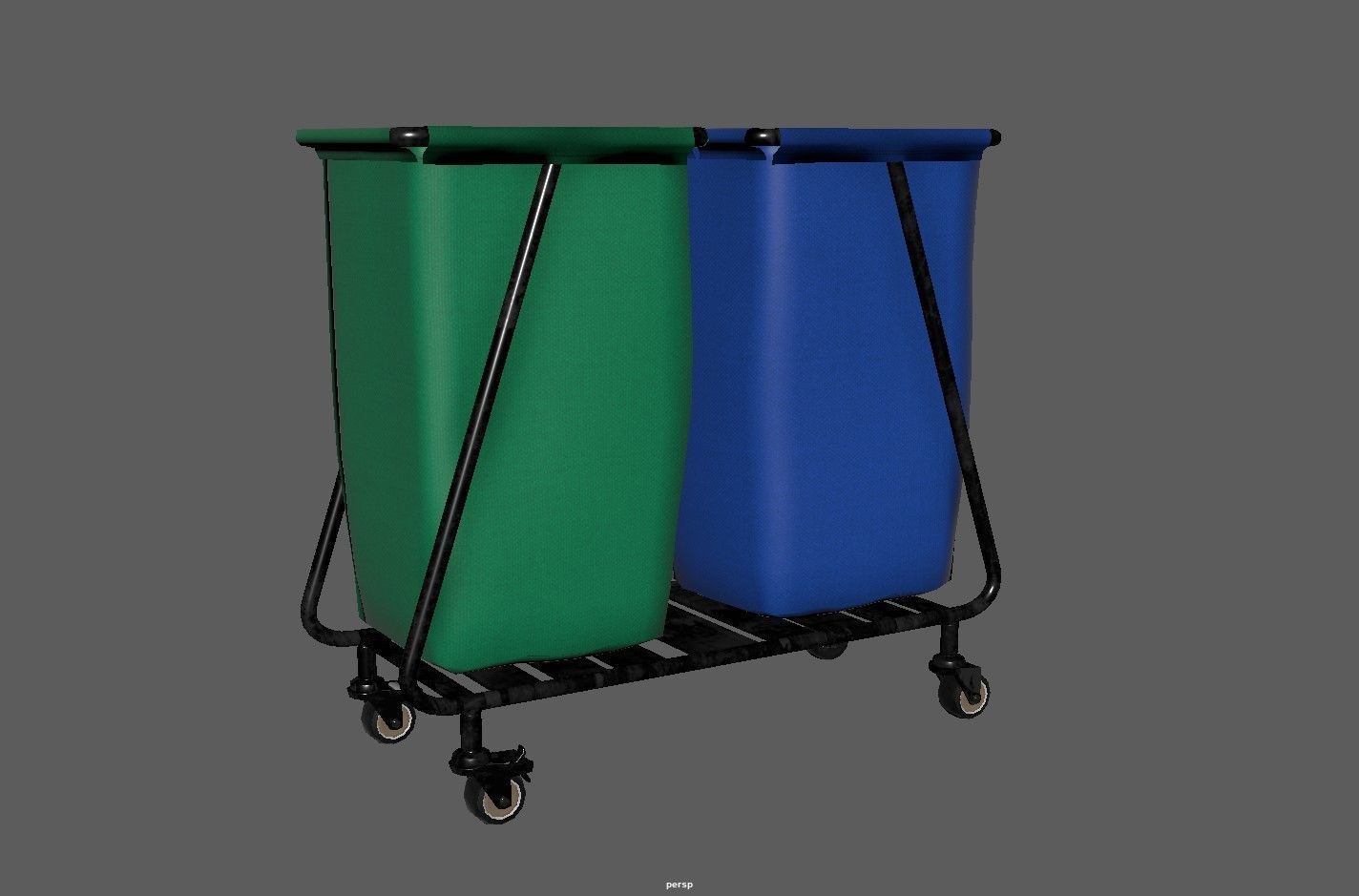 3D model Stainless steel hotel medical hospital waste trolley VR / AR ...
