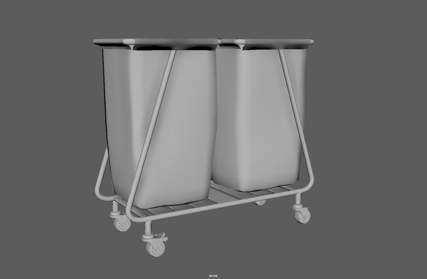 3D model Stainless steel hotel medical hospital waste trolley VR / AR ...