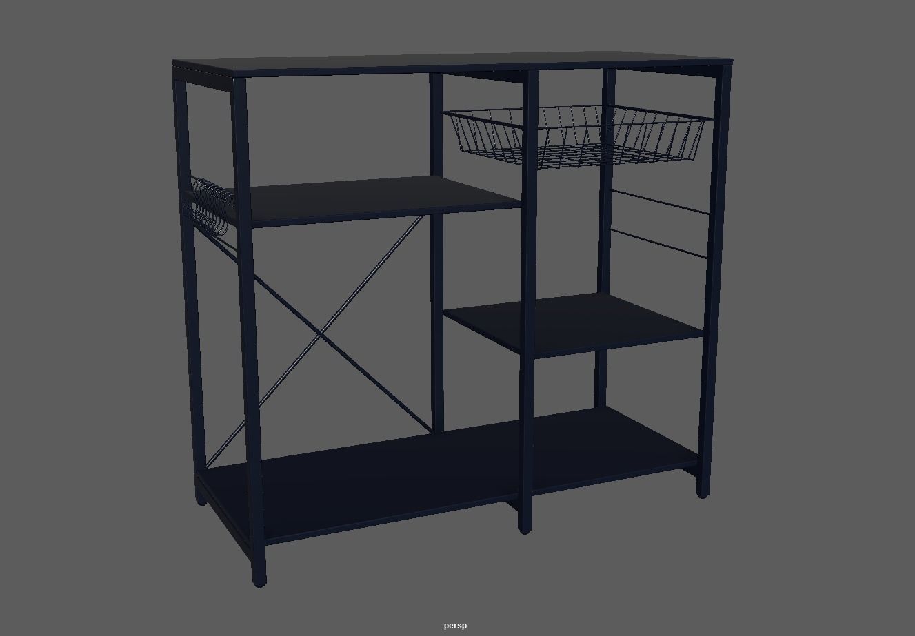 3D model Steel kitchen rack storage VR / AR / low-poly | CGTrader