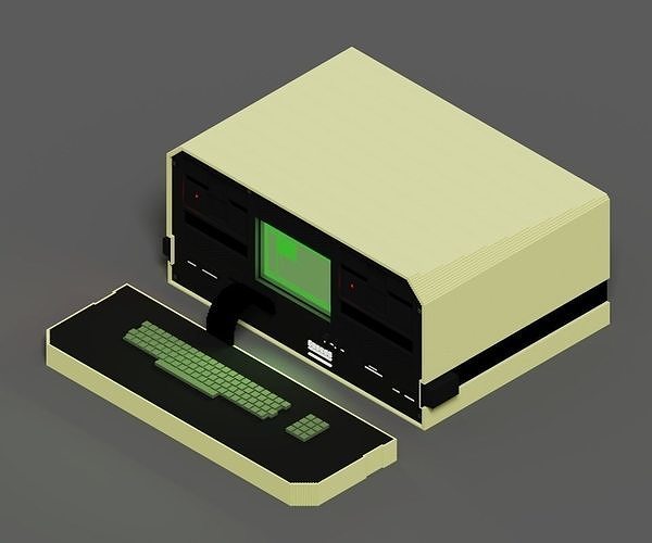 3D model Retro Computer Model Terminal VR / AR / low-poly | CGTrader