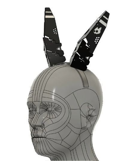 Cyberpunk Techwear Cat Bunny Ears 3D Model STL 3D model 3D printable ...