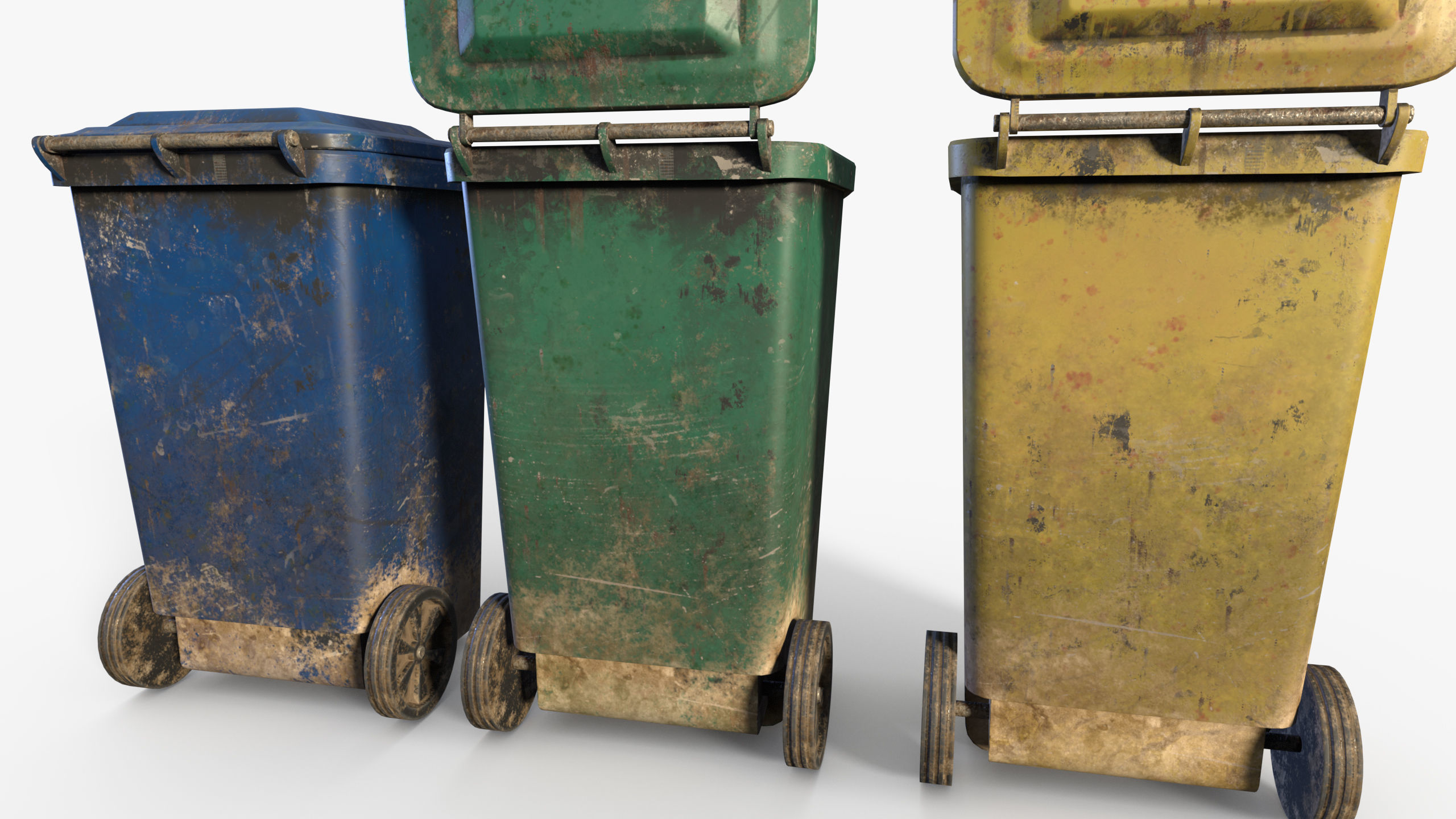 3D model Dirty Street Trash Can VR / AR / low-poly | CGTrader