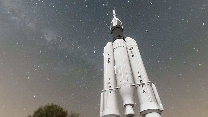 3D model ISRO Human Rated LVM3 Rocket 3d Model VR / AR / low-poly ...