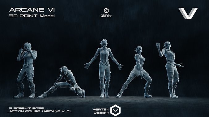 Arcane Vi Action Figures 3D model 3D printable | CGTrader
