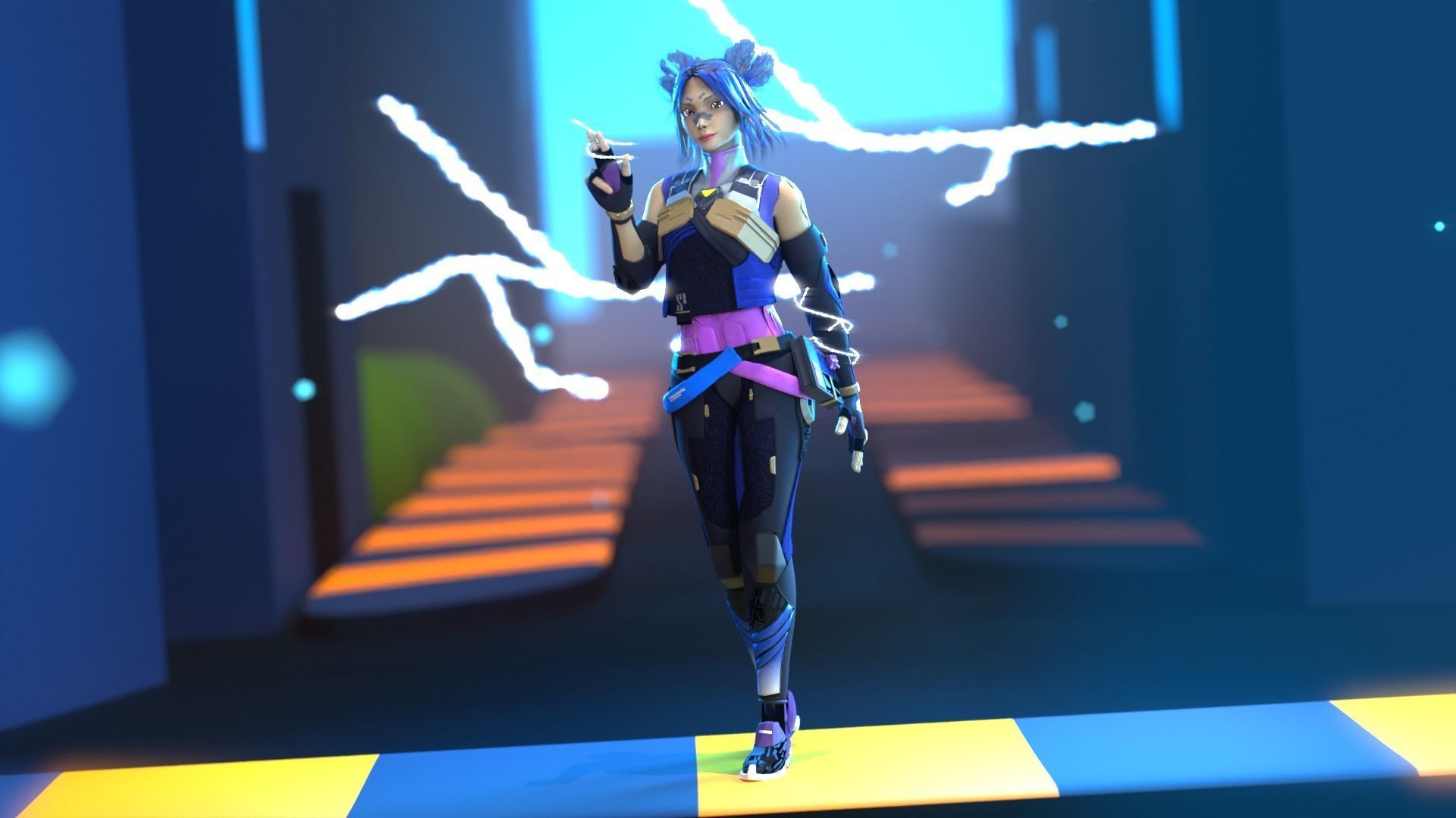 3D model rigged valorant neon VR / AR / low-poly | CGTrader