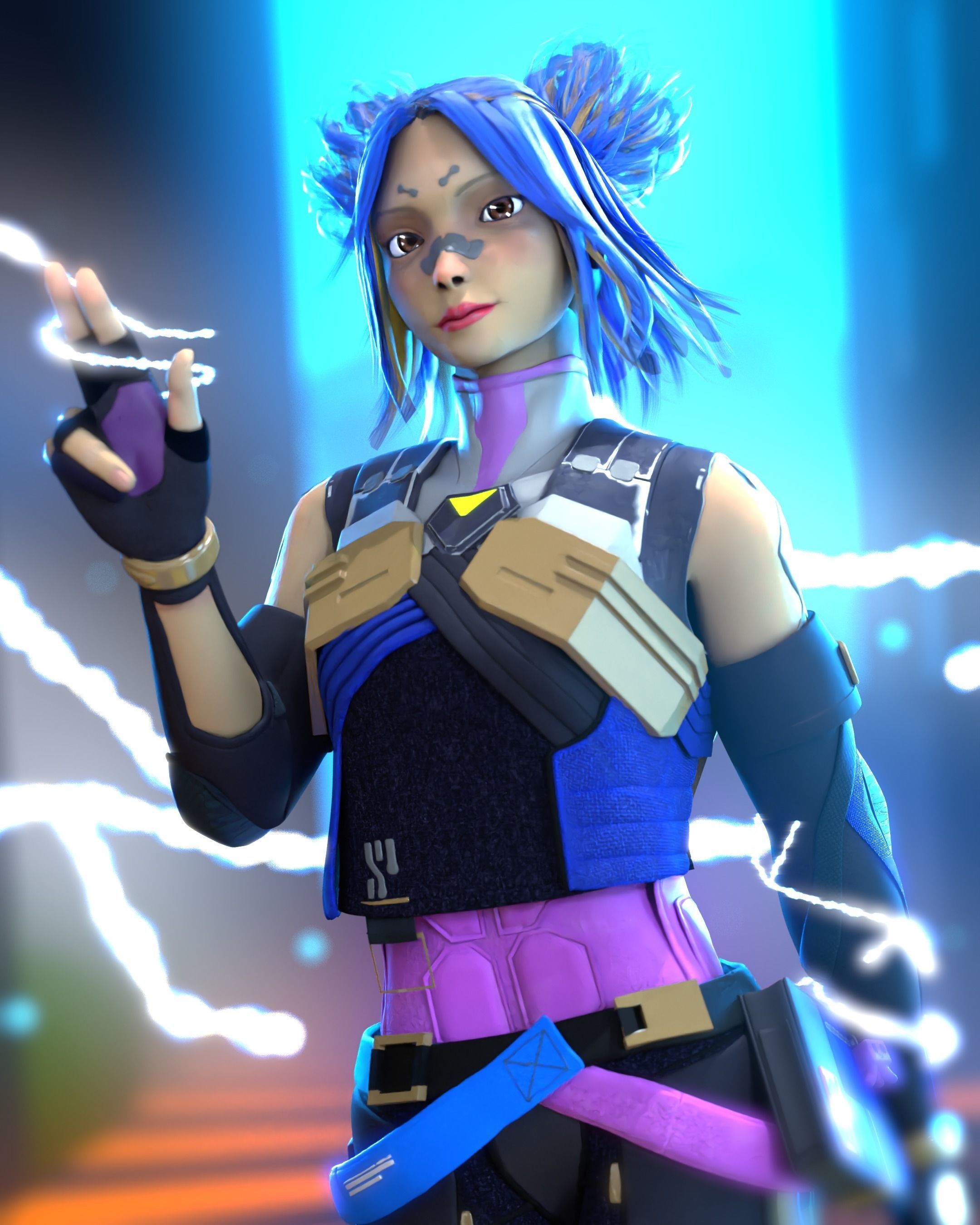 3D model rigged valorant neon VR / AR / low-poly | CGTrader