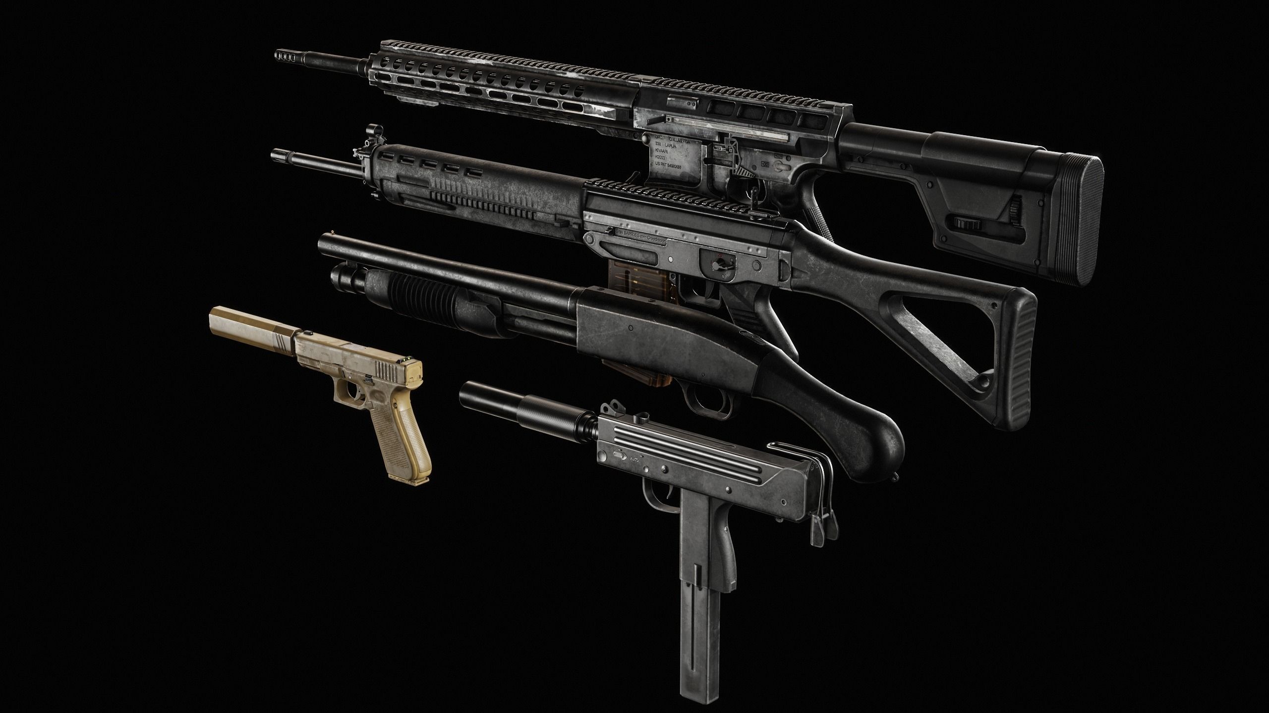 3D model Weapons bundle pack vol 02 VR / AR / low-poly | CGTrader