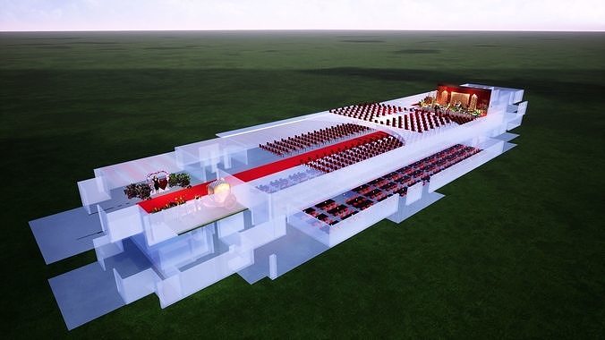 Marriage Hall Aerial view 3D model | CGTrader