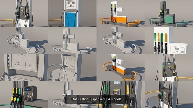Gas Station Dispensers 3D Model Collection | CGTrader