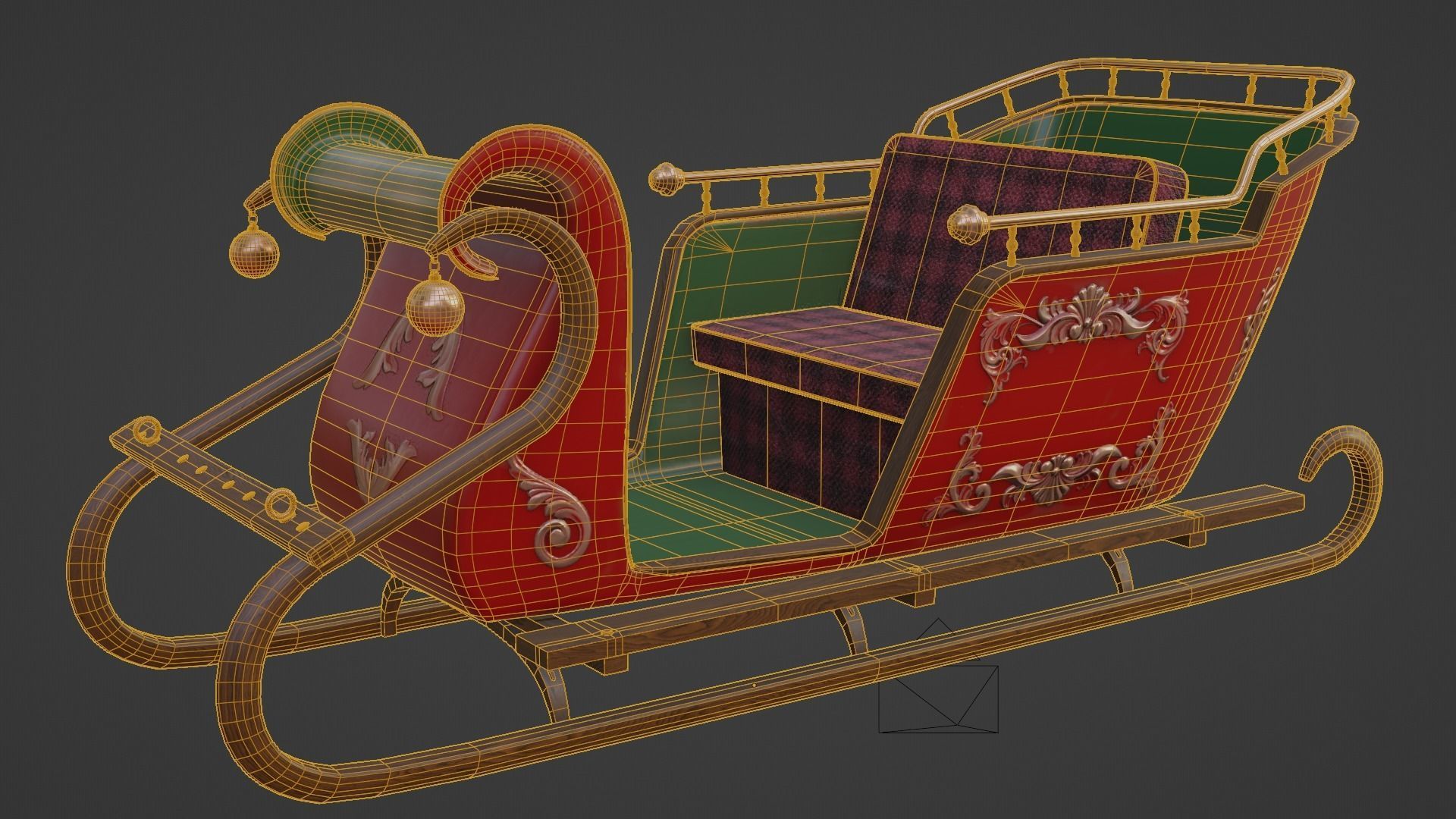 3D model Santas Sleigh VR / AR / low-poly | CGTrader