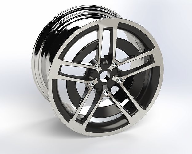 Twin-5 spoke wheel design- ready to machine 3D model | CGTrader