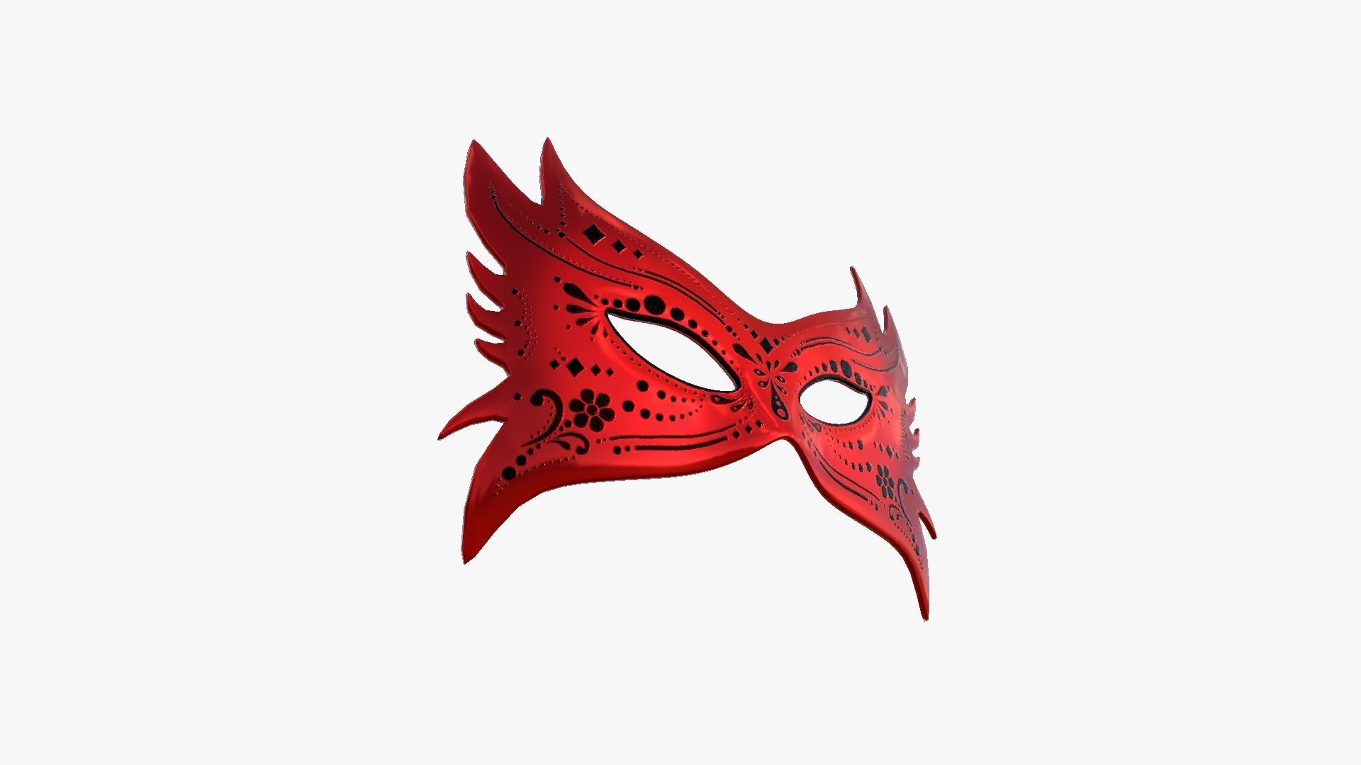 3D model Carnival Mask D12 Black Red - Costume Character Design VR / AR ...
