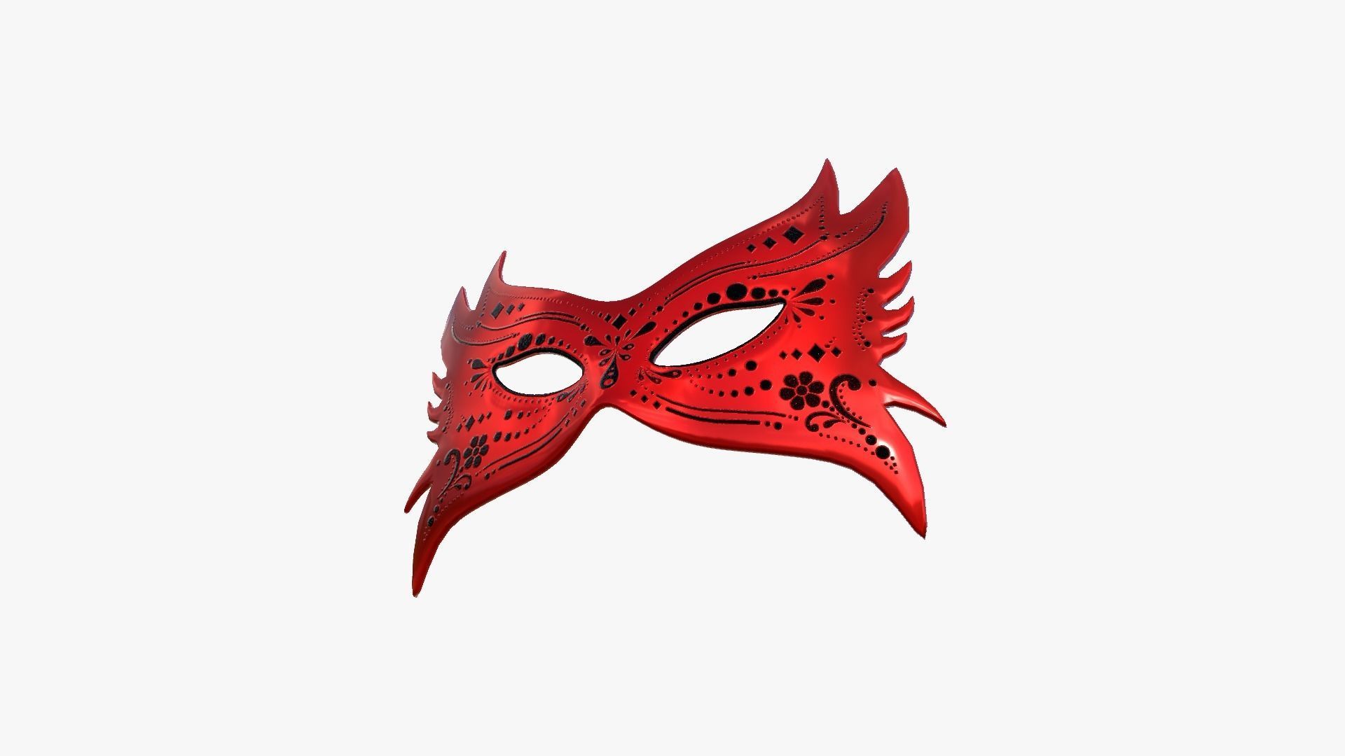3D model Carnival Mask D12 Black Red - Costume Character Design VR / AR ...