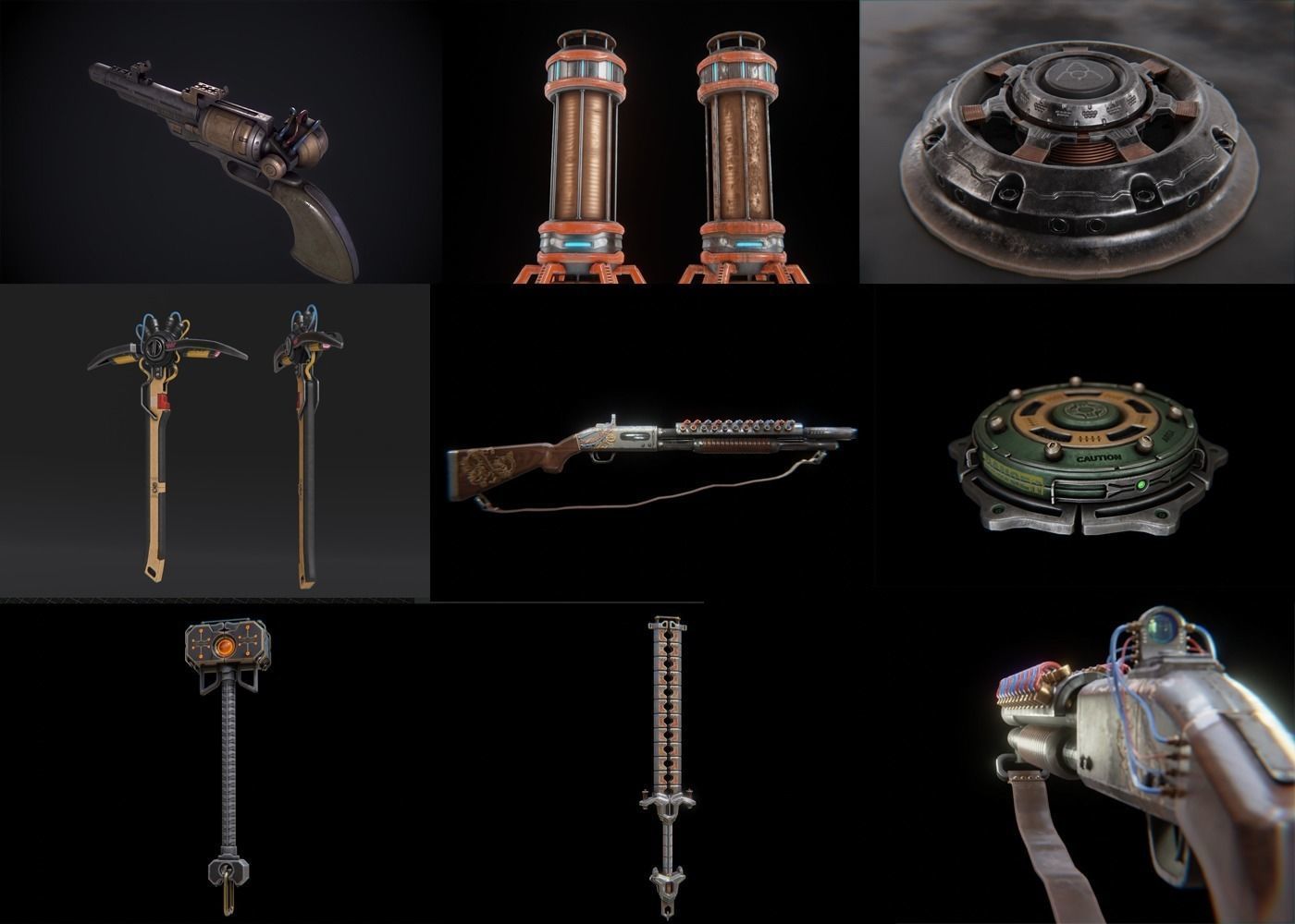 3D Model Collection Sci-Fi Weapon set VR / AR / low-poly | CGTrader