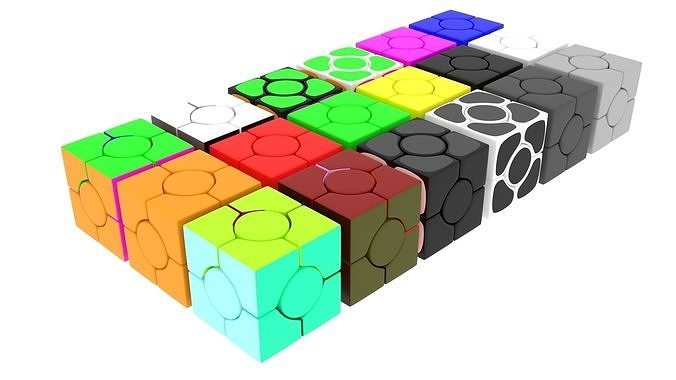 Six Spot Cubes Set 3D model | CGTrader