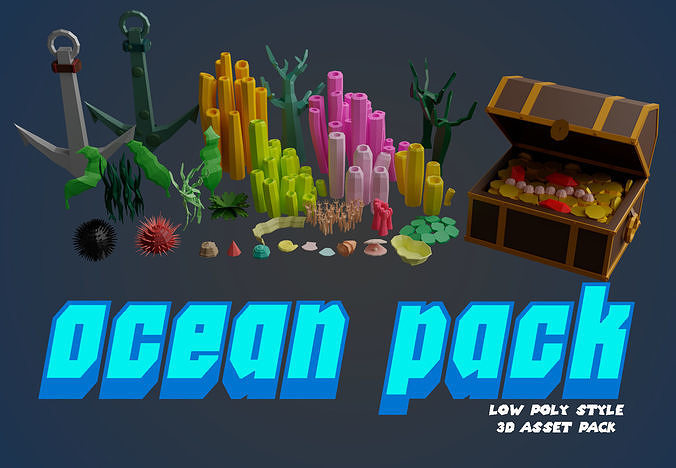 3d Model Low Poly 3d Assets Ocean Pack Vr Ar Low Poly Cgtrader 6320