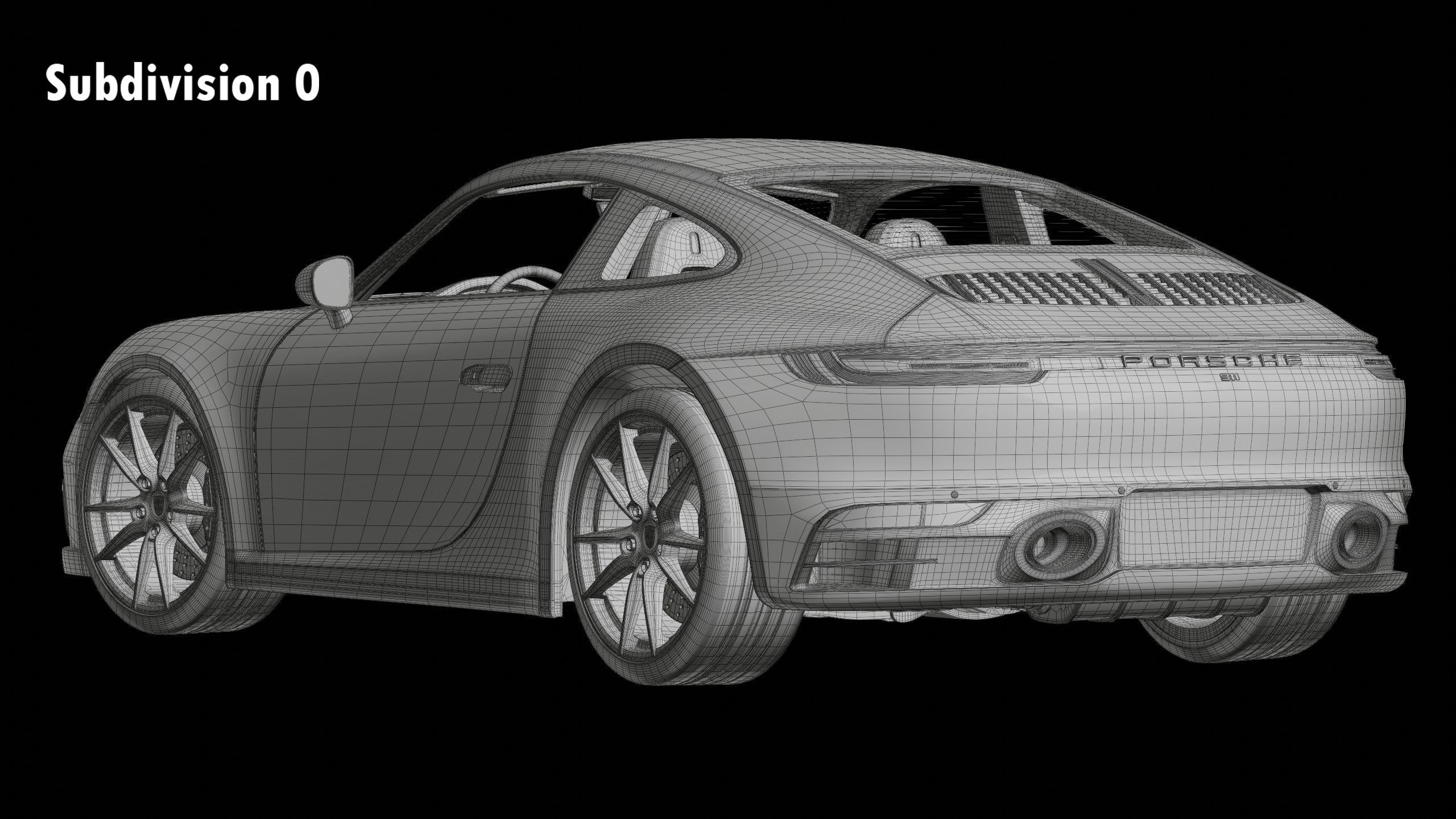 Porsche 911 Carrera 4S 3D model animated rigged | CGTrader