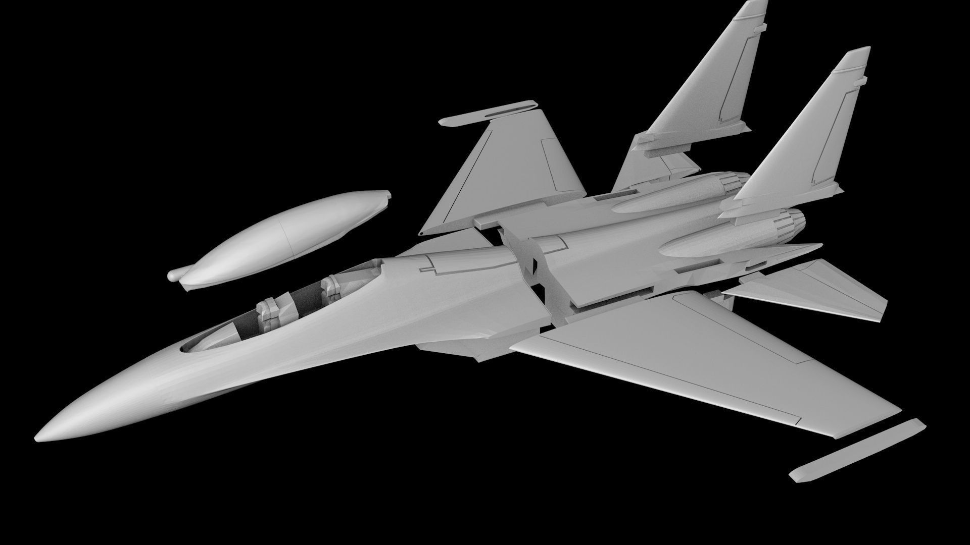 SUKHOI SU-30 MKK SCALE 1-72 PRINTABLE STL FILES 3D model 3D printable ...